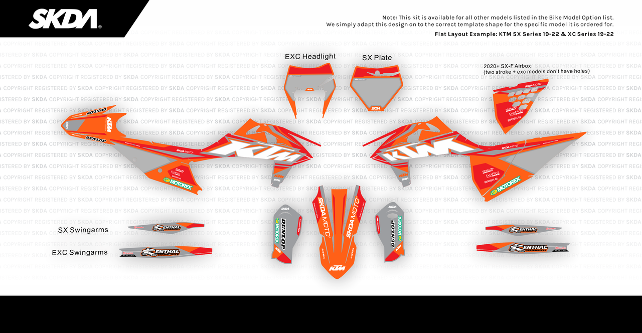 MORNING Red KTM Full Graphics Kit | SKDA USA
