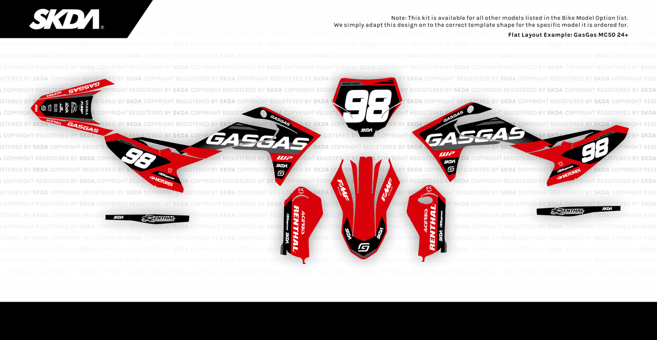 SURGE Red/Blk GasGas Mini Full Graphics Kit | SKDA USA
