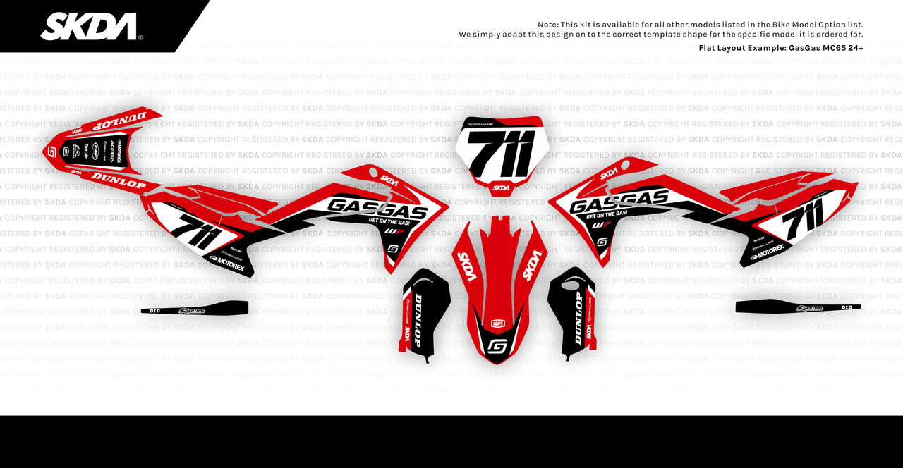 IGNITE Blk/Red GasGas Mini Full Graphics Kit | SKDA USA