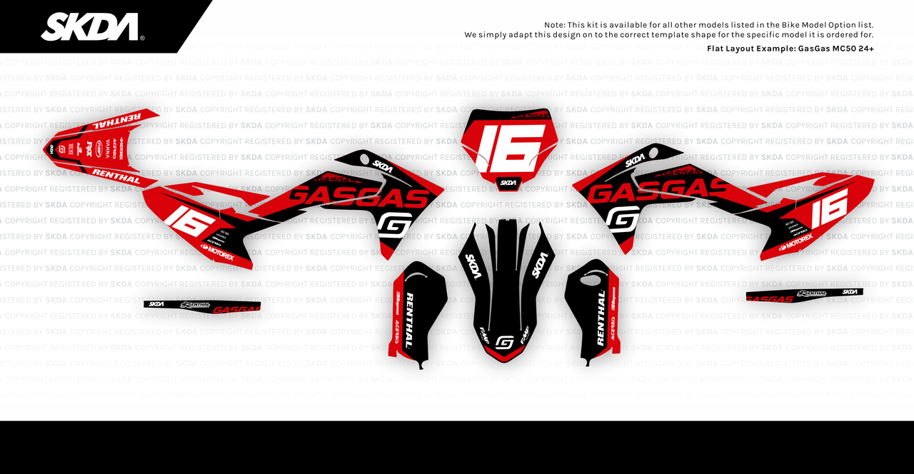 BLAZE Red/Blk GasGas Mini Full Graphics Kit | SKDA USA