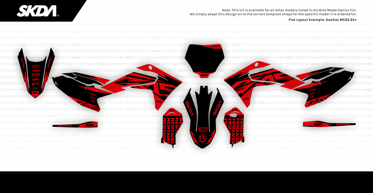 BITE Blk/Red GasGas Mini Full Graphics Kit | SKDA USA