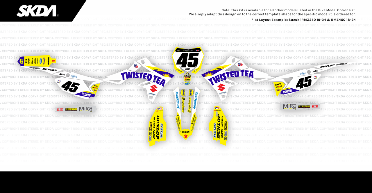 25 Twisted Tea Suzuki Full Graphics Kit | SKDA USA