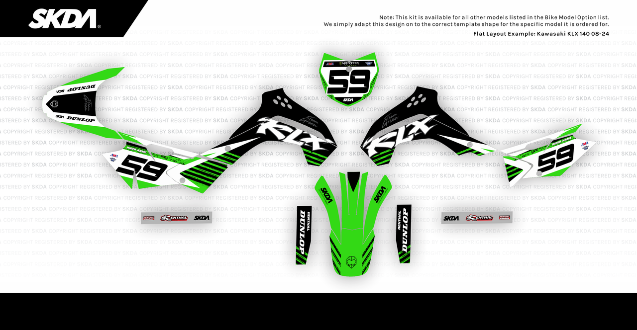 BEAST White KLX/KDX Full Graphics Kit | SKDA USA