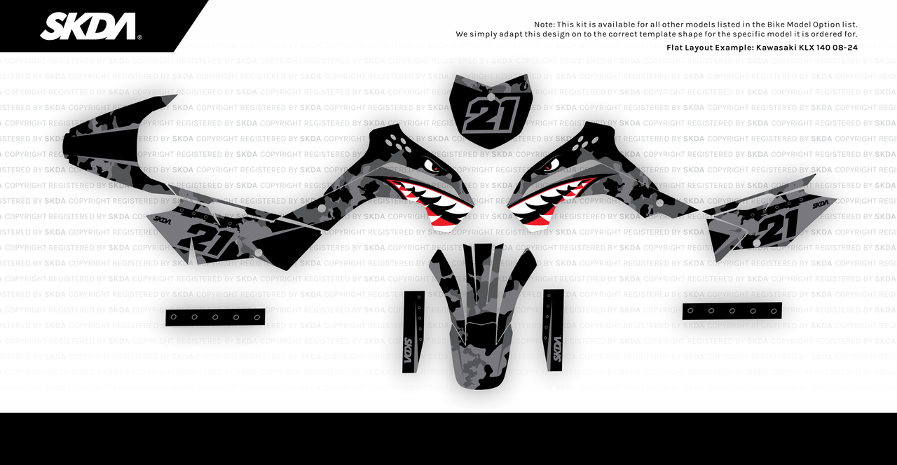 BOMBER Black KLX/KDX Full Graphics Kit | SKDA USA