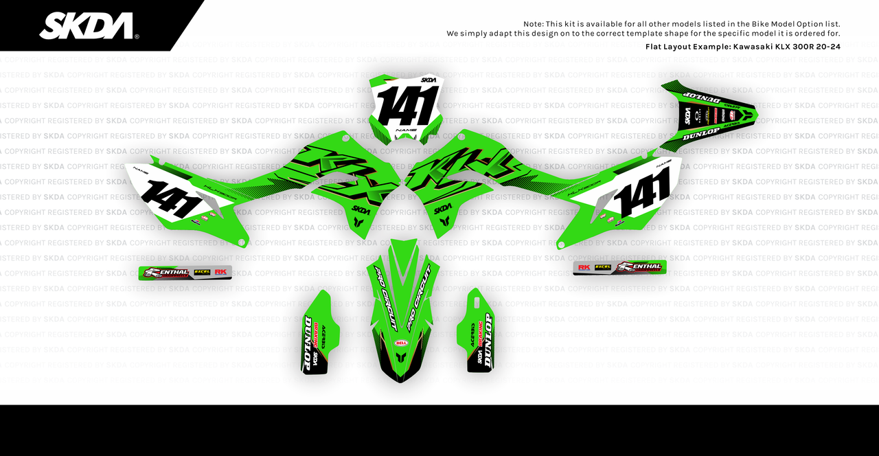 WIDE Green KLX/KDX Full Graphics Kit | SKDA USA