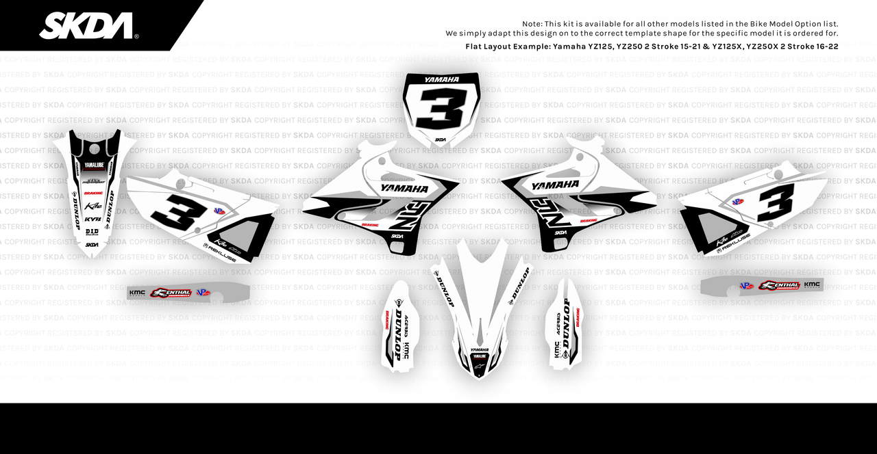 SPILL White/Black YZ Full Graphics Kit | SKDA USA