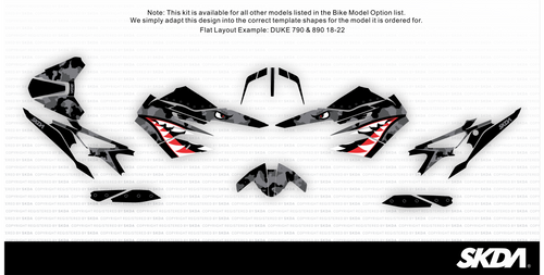 BOMBER Black KTM Duke Full Graphics Kit | SKDA USA