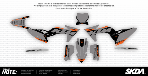 CURE CHROME Silver KTM Full Graphics Kit | SKDA USA