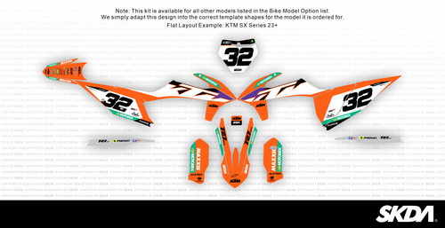 23 AU FACTORY KTM Full Graphics Kit | SKDA USA