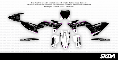 GRIND Blk/Wht KTM Full Graphics Kit | SKDA USA