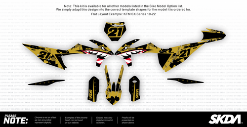 BOMBER CHROME Gold KTM Full Graphics Kit | SKDA USA