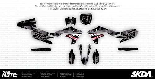 BOMBER CHROME Silver YZF/WRF Full Graphics Kit | SKDA USA