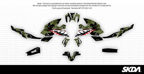 BOMBER Khaki MT/FZ Full Graphics Kit | SKDA USA