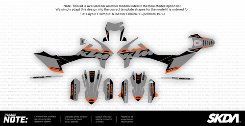 CURE CHROME Silver KTM 690 Full Graphics Kit | SKDA USA