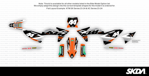 SHADED Blk/White KTM Full Graphics Kit | SKDA USA