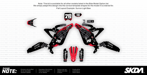TILT CHROME Red Surron Full Graphics Kit | SKDA USA