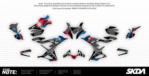 PROTO CHROME Red/Blue S1000RR Full Graphics Kit | SKDA USA