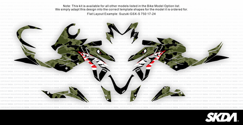 BOMBER Khaki Suzuki GSXS Full Graphics Kit | SKDA USA