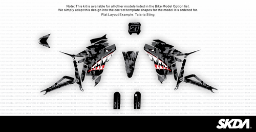 BOMBER Grey Talaria Sting Full Graphics Kit | SKDA USA