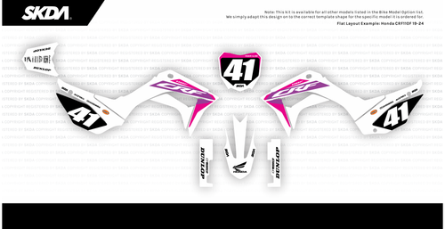 AERO Wht/Pink Honda Mini Full Graphics Kit | SKDA USA