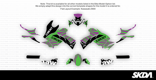 CAPTIVE CHROME Green Kawasaki Z Full Graphics Kit | SKDA USA