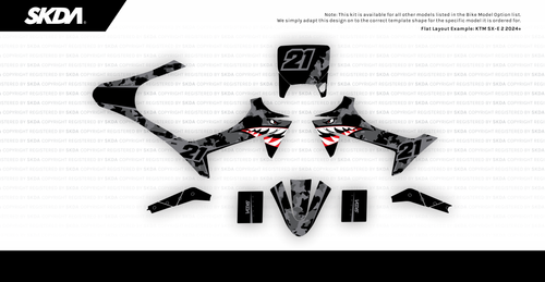 BOMBER Black KTM SX-E2 Full Graphics Kit | SKDA USA