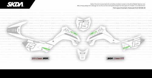 SMOKE V2 Wht/Grey KLX/KDX Full Graphics Kit | SKDA USA
