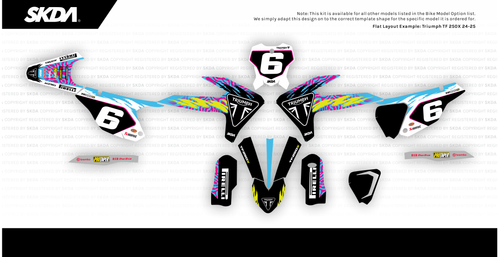 SWIRL Blue Triumph TF Full Graphics Kit | SKDA USA