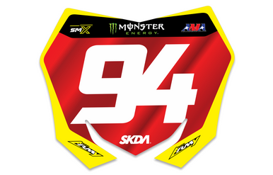 25 ROCZEN RED CHROME SX Replica Number Plate | SKDA USA