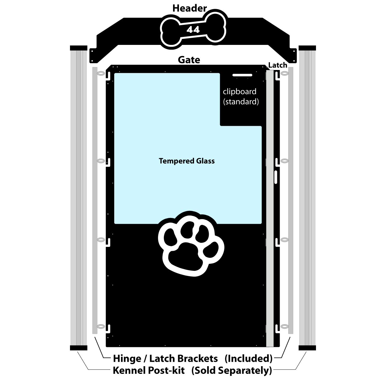 Dog Kennel Door with Glass | Anti-fight Kennel Front - Gator Kennels