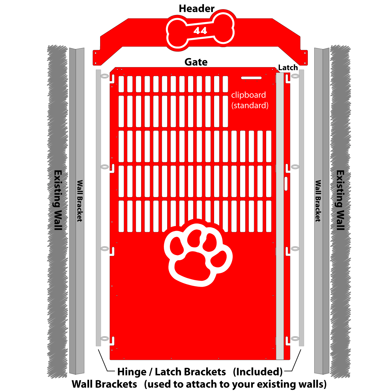 Slotted Dog Kennel Gate - Gator Kennels