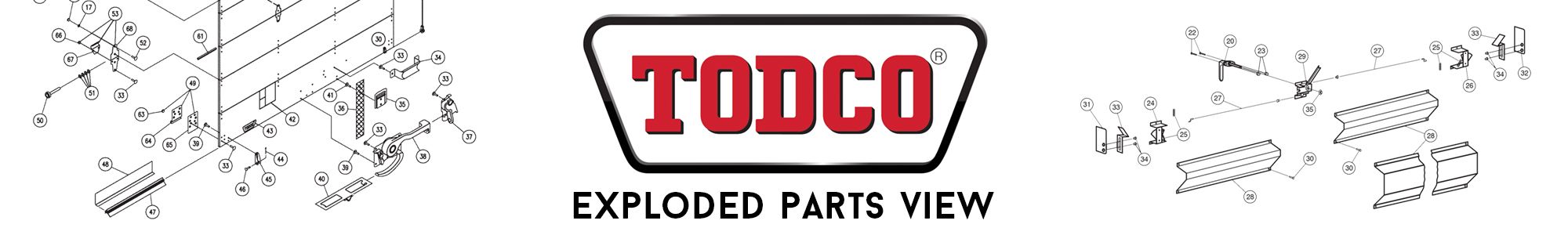 TODCO Exploded Parts View For Rolling Truck Doors, Step-in Vans, and ...