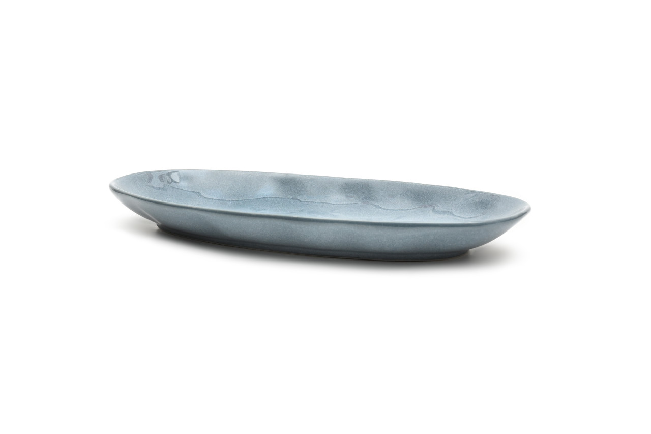 Oval Plate 28 x 13cm, Reactive Blue