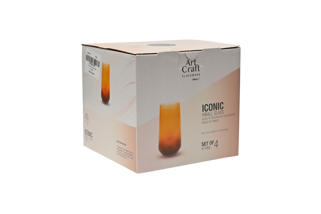 Iconic Amber Hiball 470ML, set of 4