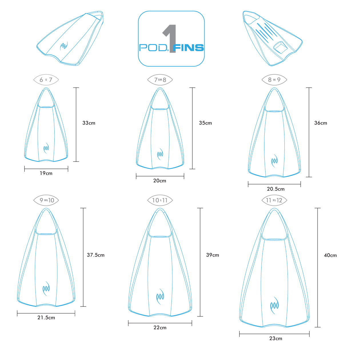 PF1 POD Swim Fins | Swimming, Bodysurfing & Bodyboarding