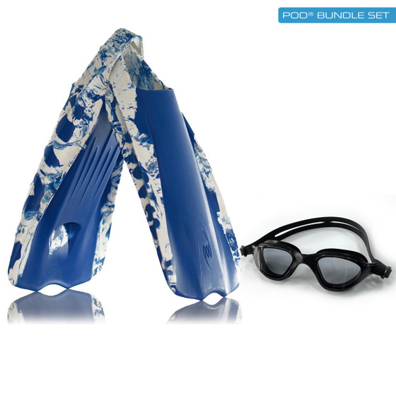 PF1 POD Swim Fins - AquaLuxe Tinted Vision Goggles Bundle