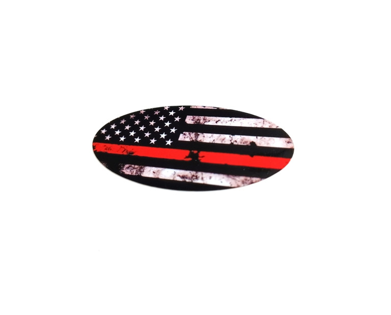 Distressed Thin Red Line Flag Emblem Overlays