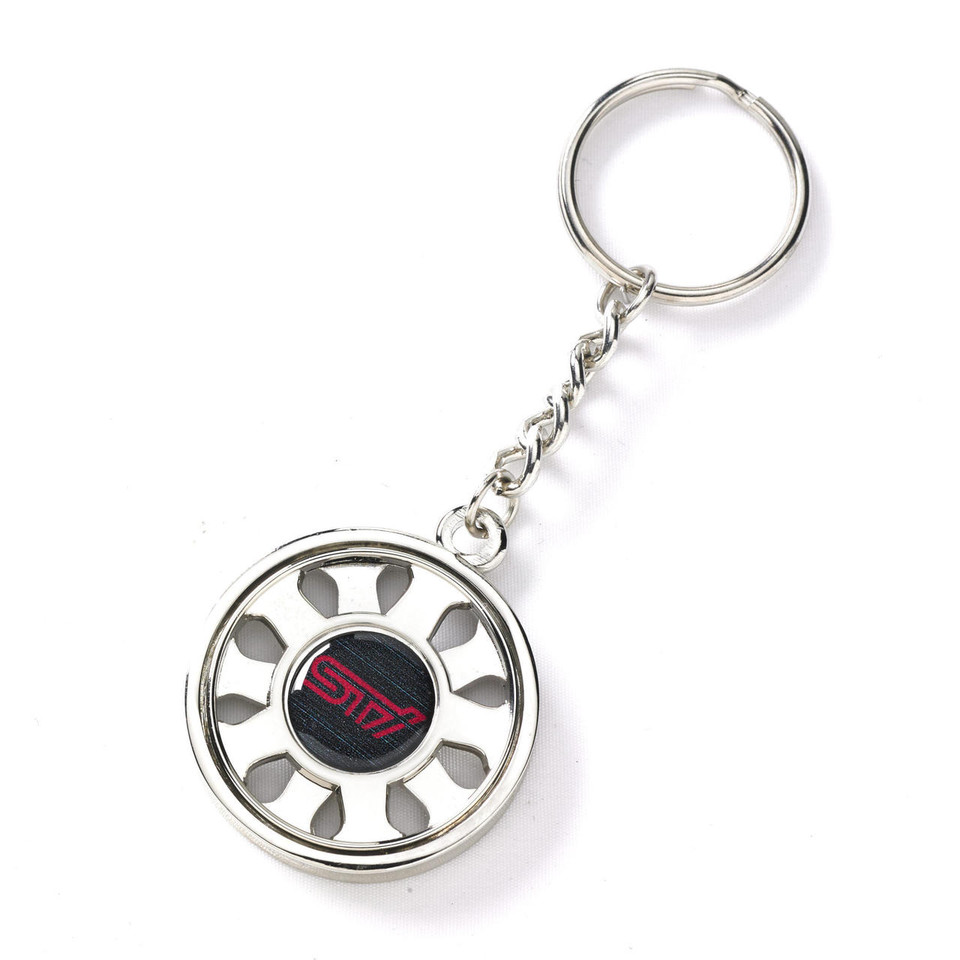Subaru STI Spinning Wheel Keychain