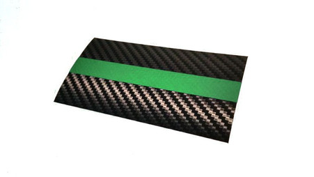 Carbon Fiber Thin Green Line Flag Stickers Decals