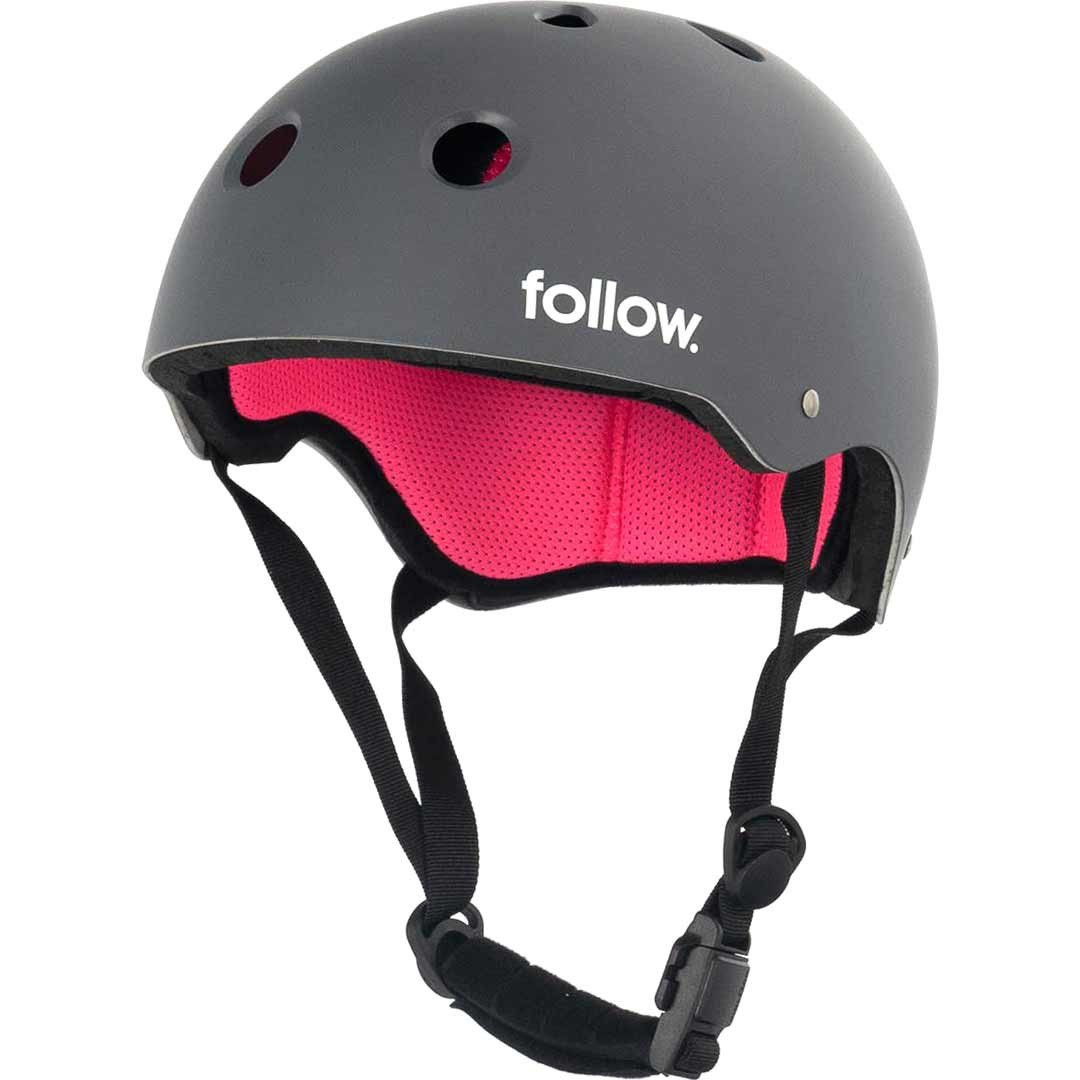 Follow Pro Wakeboard Helmet - Charcoal/Pink | WakeHouse.com