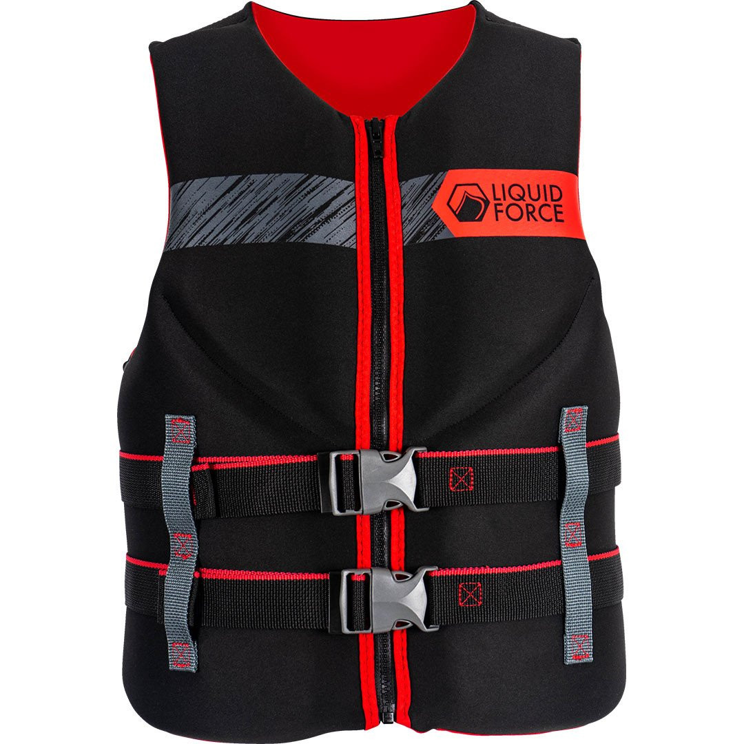 Liquid Force Classic Hinge Life Jacket - Black/Red | WakeHouse.com
