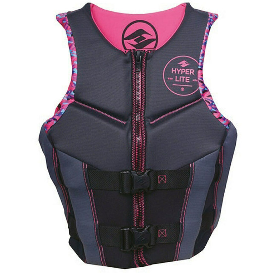 Hyperlite Women's CGA Life Jacket - Black/Pink | WakeHouse.com