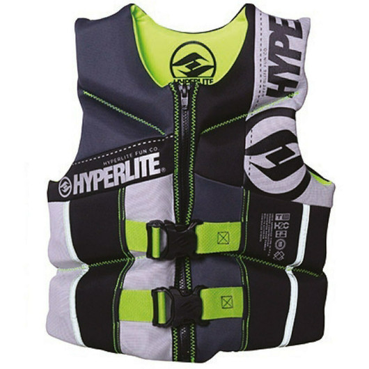 Hyperlite Boy's Youth Life Jacket - Black / Green | WakeHouse.com