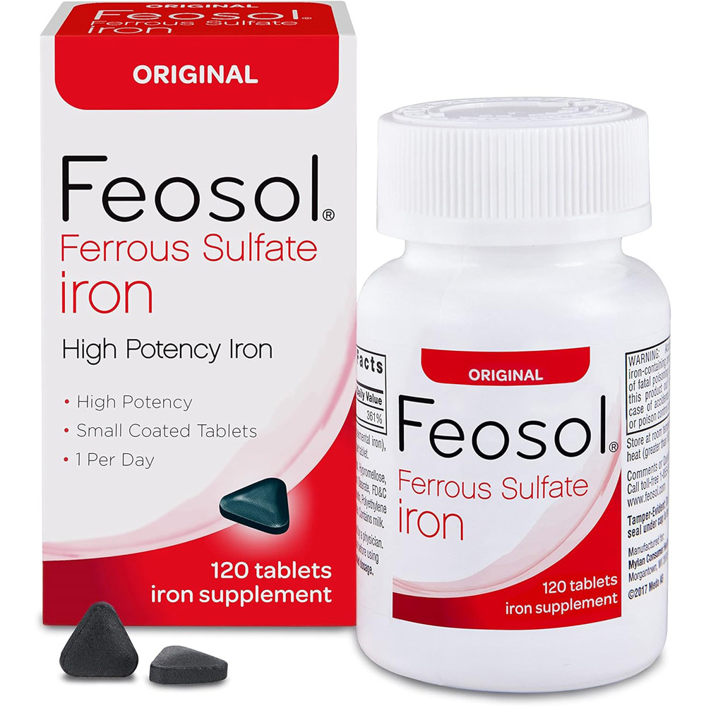 Feosol Ferrous Sulfate Iron Tablets Original - 120 Tablets - The Online ...