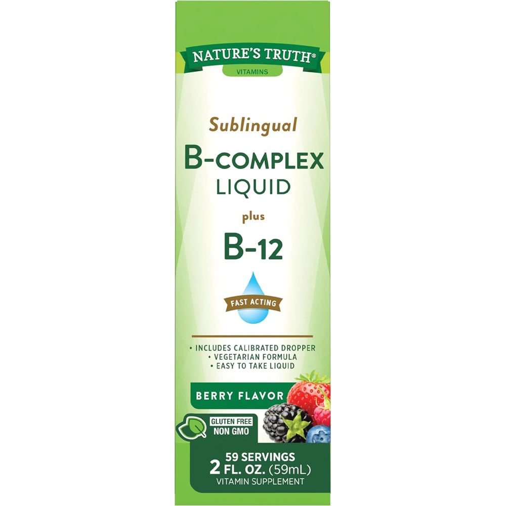 Nature's Truth Sublingual B Complex Liquid Plus B-12 Natural Berry ...