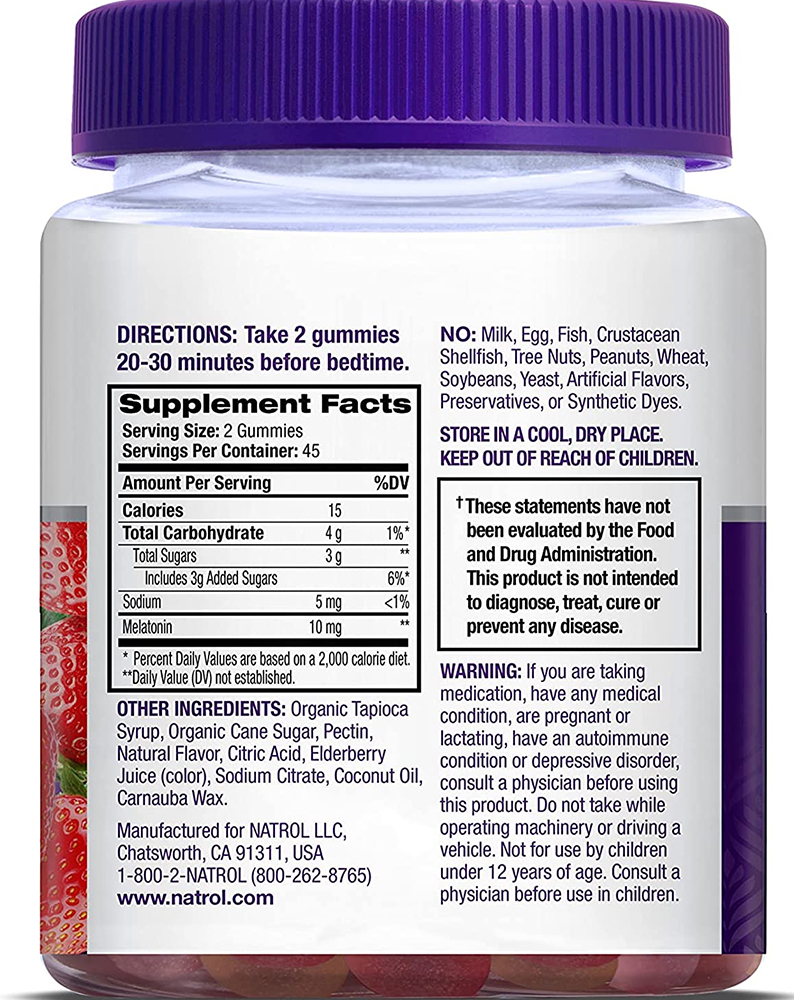 Natrol Melatonin 10 mg Gummies Strawberry - 90 ct - Thrifty White ...