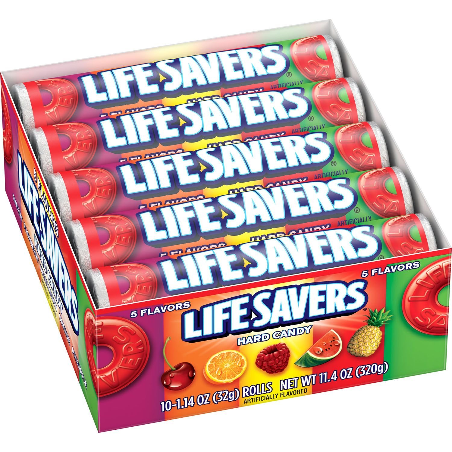 Life Savers Five Flavors Hard Candy 20 - 1.14 oz Rolls - Thrifty White ...