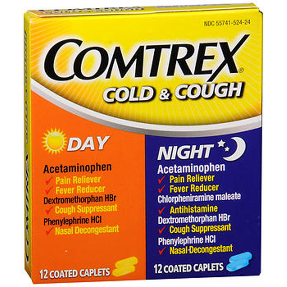 Comtrex Cold & Cough Coated Caplets Day/Night - 24 ct - Thrifty White ...