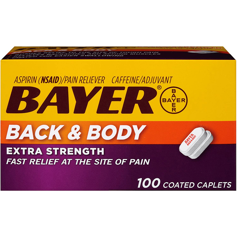 Bayer Extra Strength Back And Body Pain Reliever - 100 Caplets ...