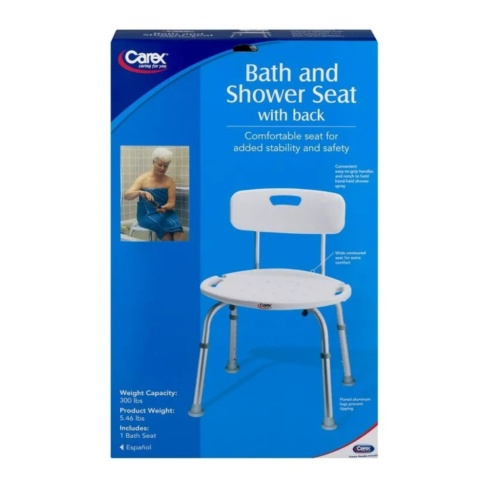 Carex Bath & Shower Seat, with back - Thrifty White Health Essentials